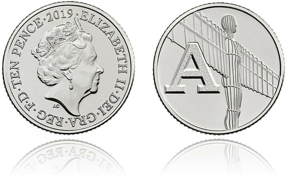 2019 A Angel of the North A-Z 10p Circulated Coin